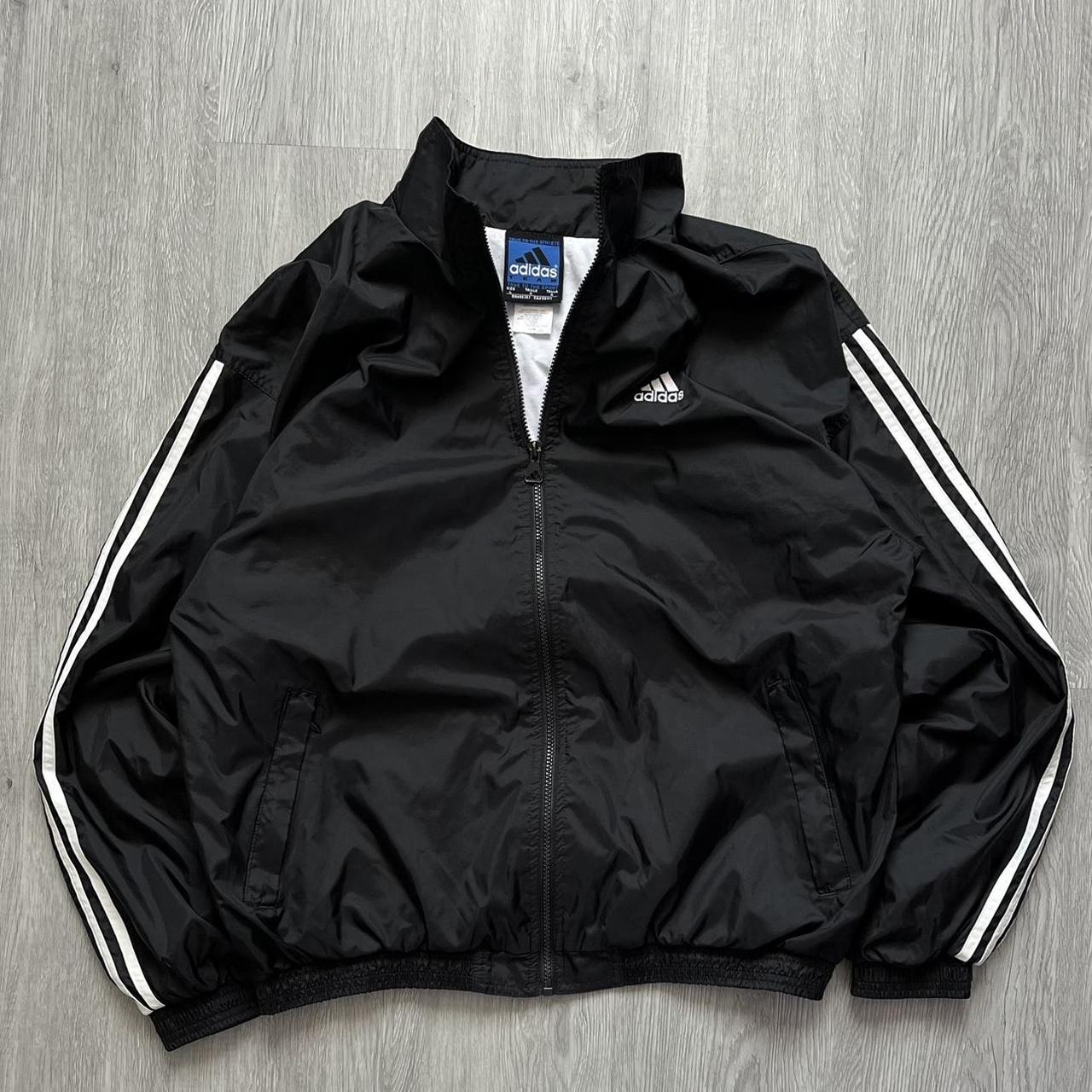 Vintage Adidas Black Windbreaker Jacket Men’s Size... | Depop