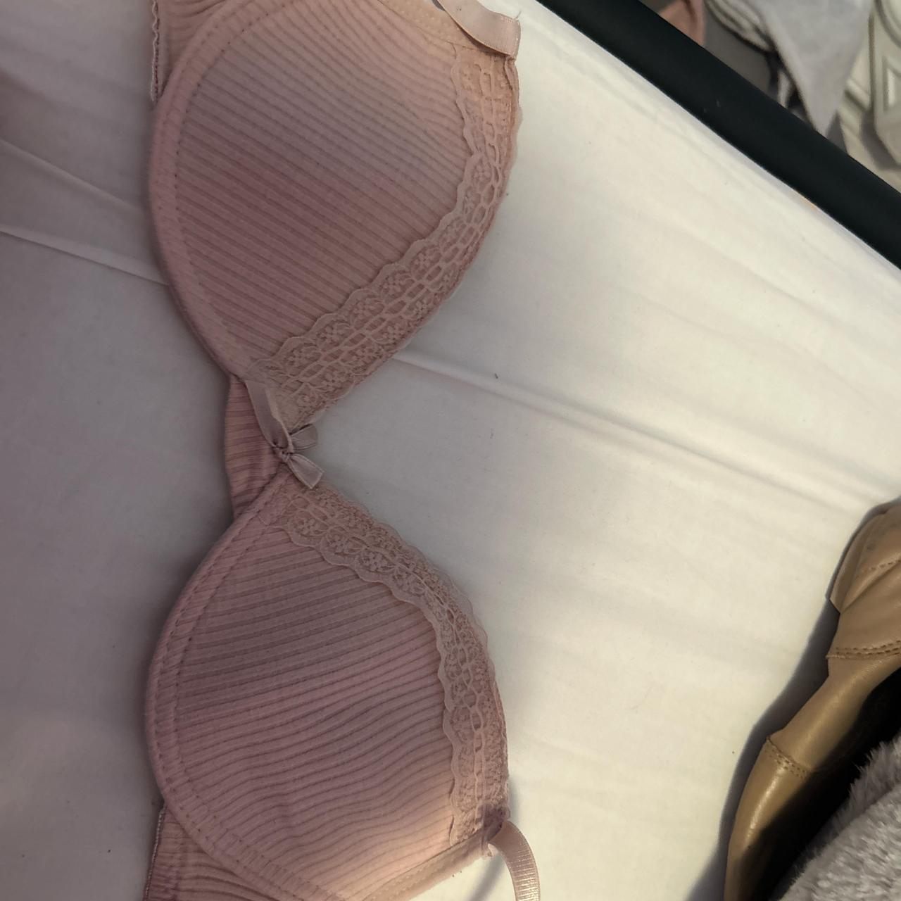 Pink and white bras with a touch of glamour... | Depop