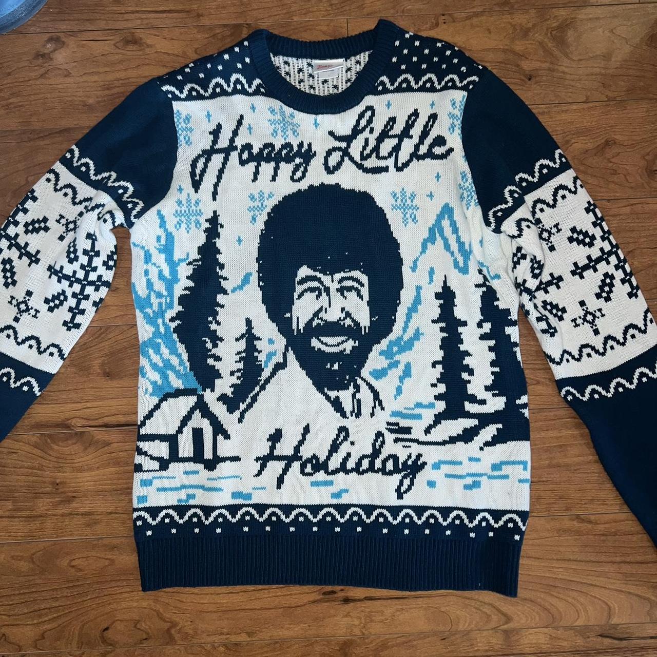 Ugly Bob Ross christmas sweater, size large. No... - Depop