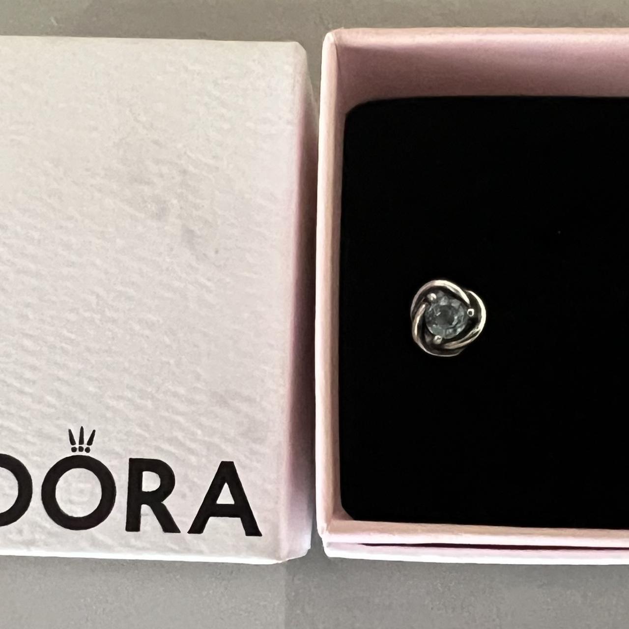Pandora March birthstone eternity circle stud... - Depop