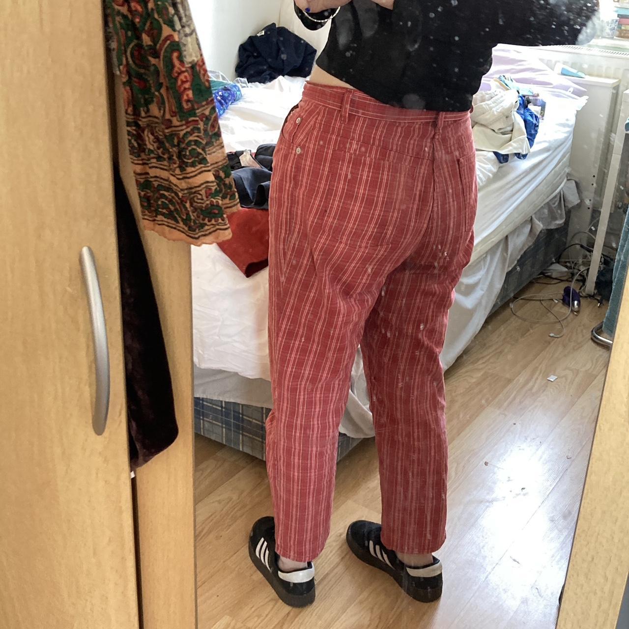 Vintage Red gingham / tartan check trousers. High... - Depop