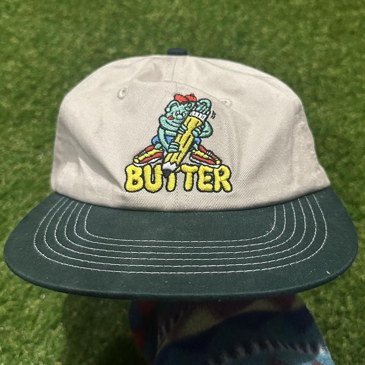 Butter Goods Men's Cream and Green Hat | Depop