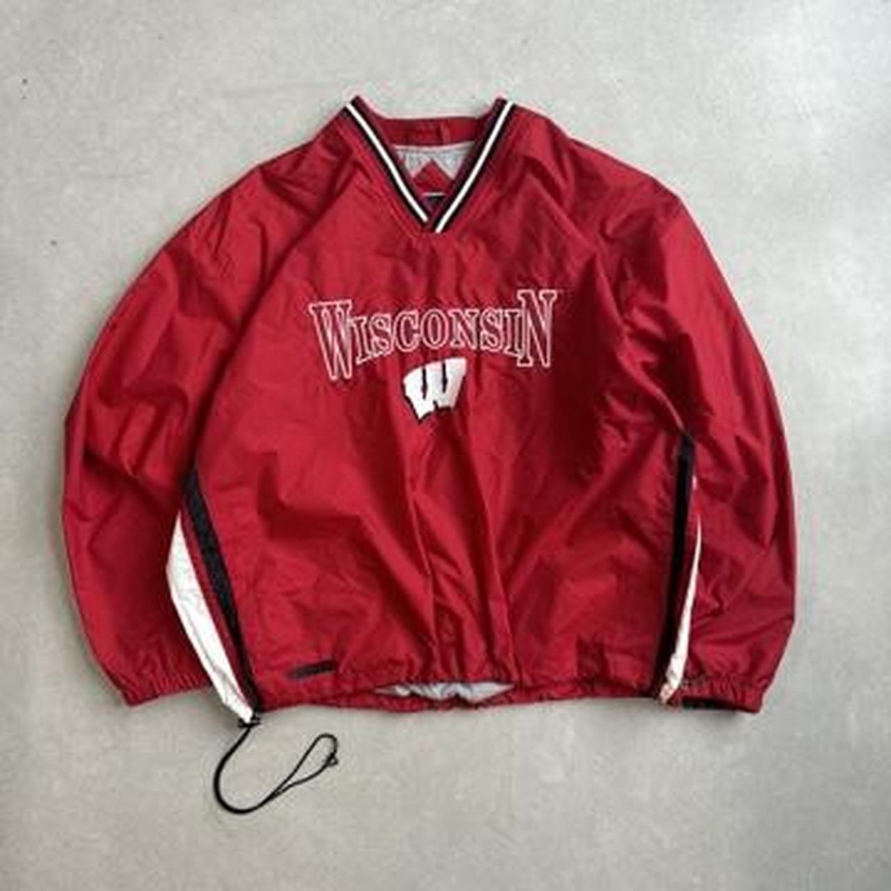 Vintage Wisconsin Badgers Lined Windbreaker... - Depop
