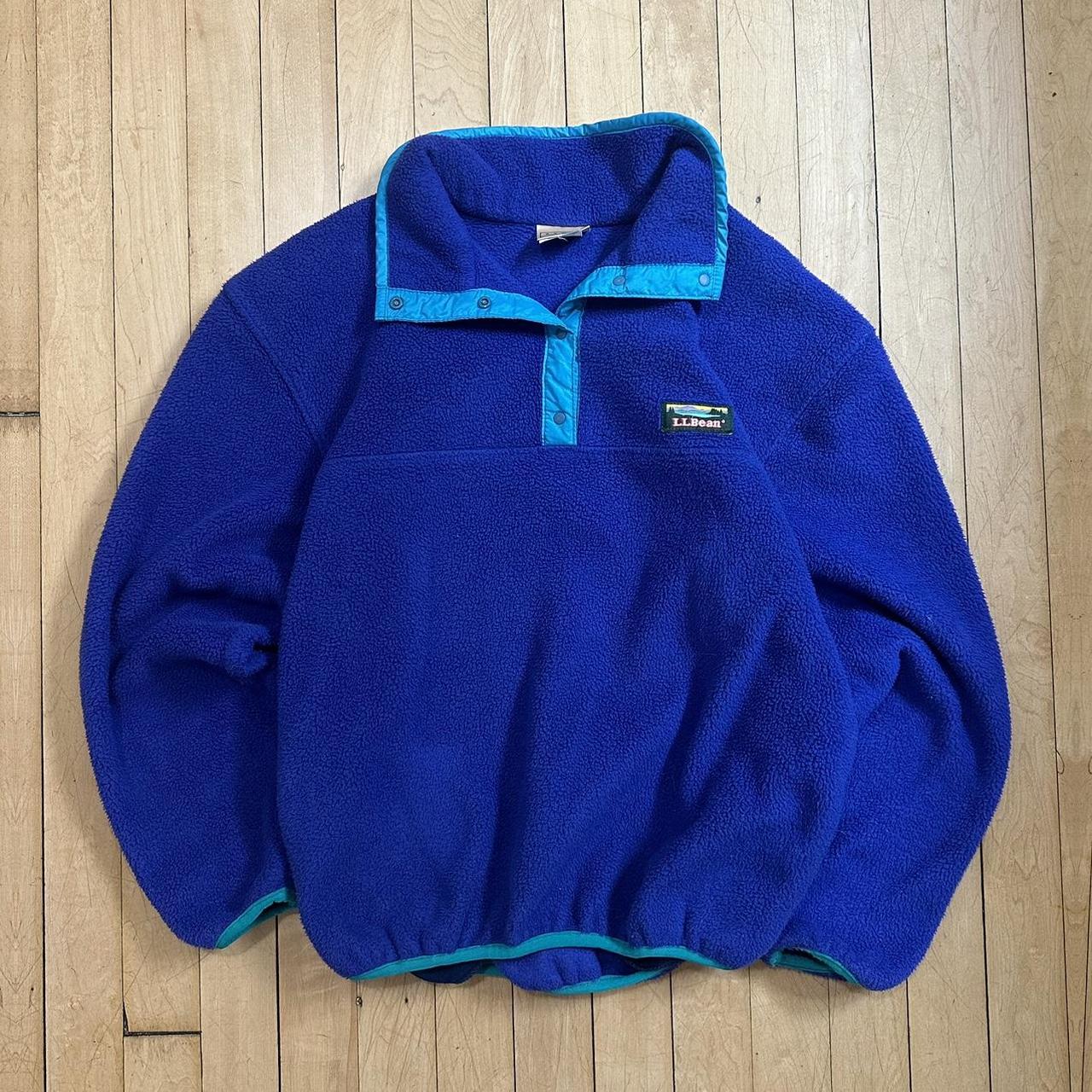 Vintage 90s LL Bean Made in USA Snap T Fleece Womens... - Depop