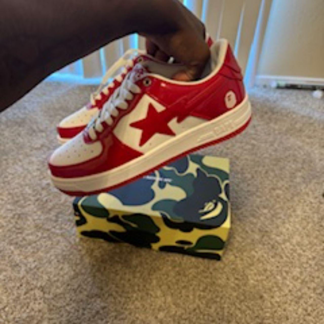 Bapesta Red/White Brand new and unworn Comes with... | Depop
