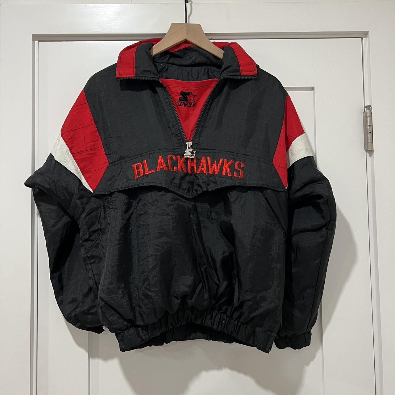 Starter Men's Red and Black Jacket | Depop