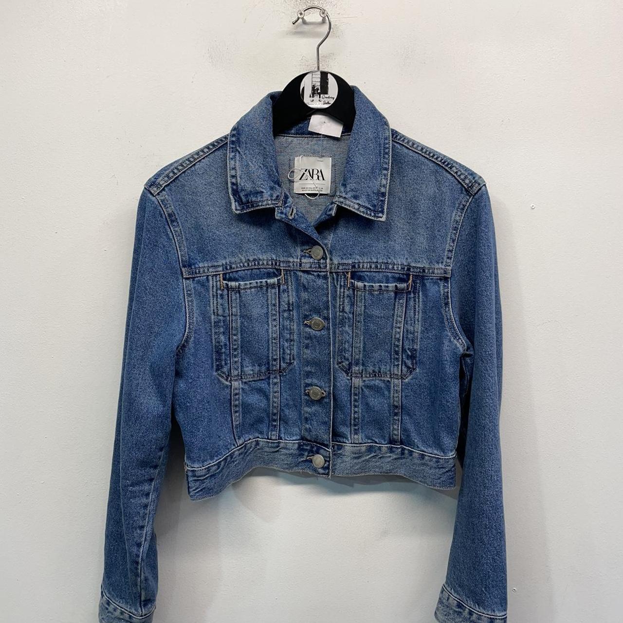 O82 Zara blue denim jacket. Size XS. Great... - Depop