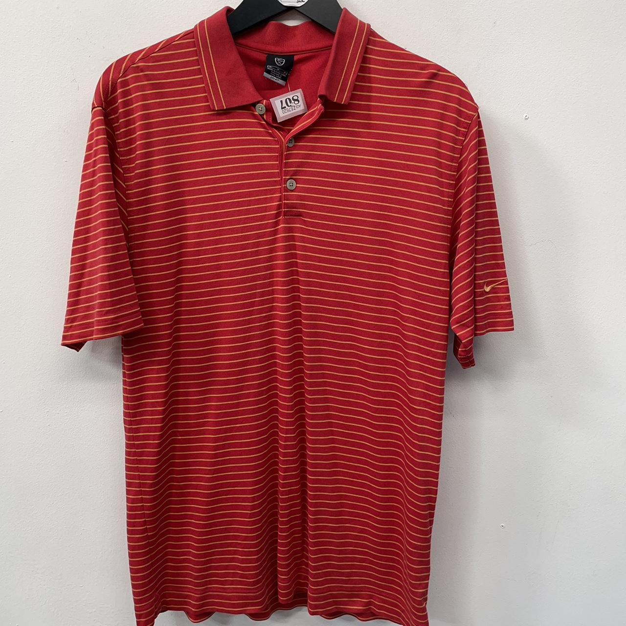 Nike Men's Red and Yellow Polo-shirts | Depop