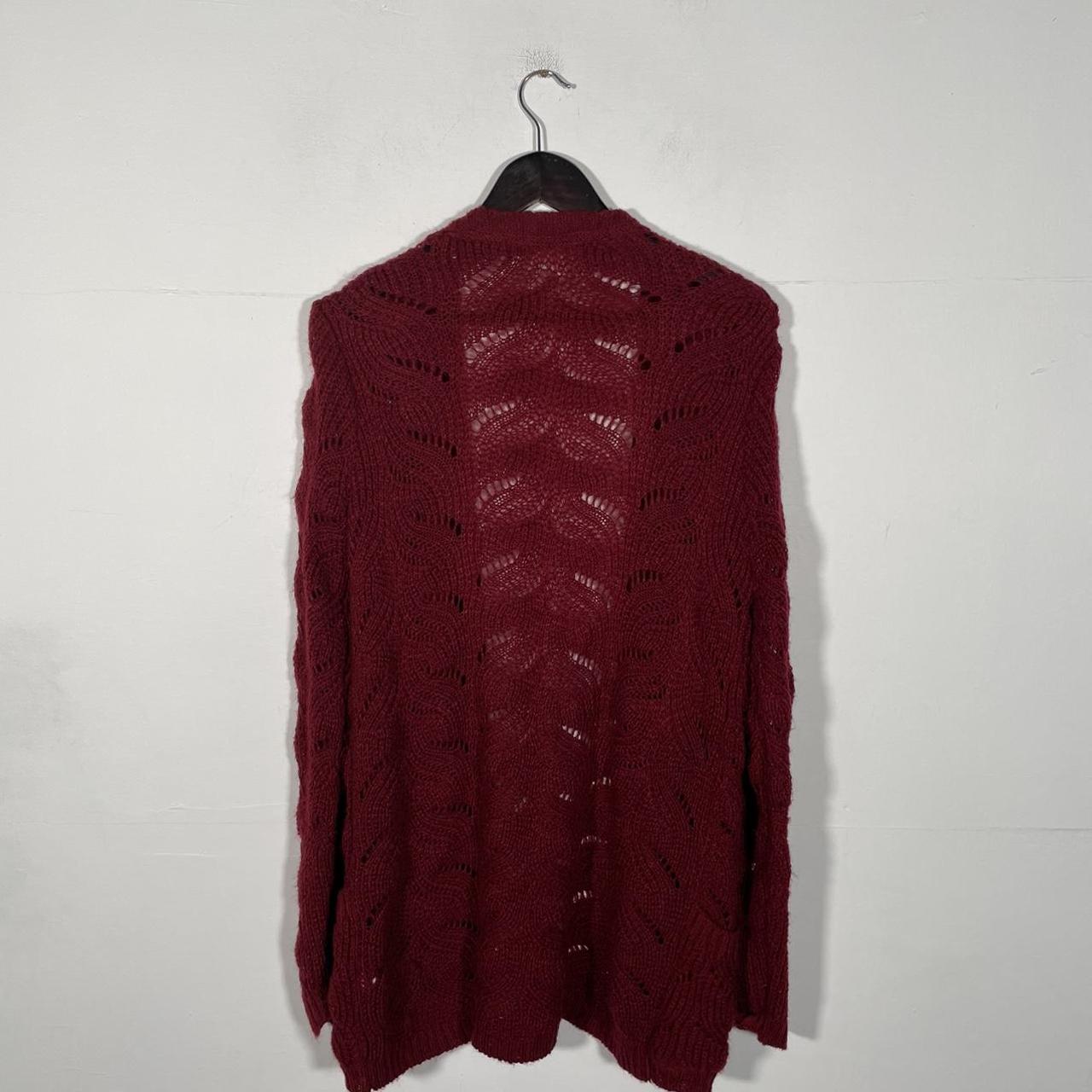 S91 Red knitted cardigan from primark Size 16... - Depop