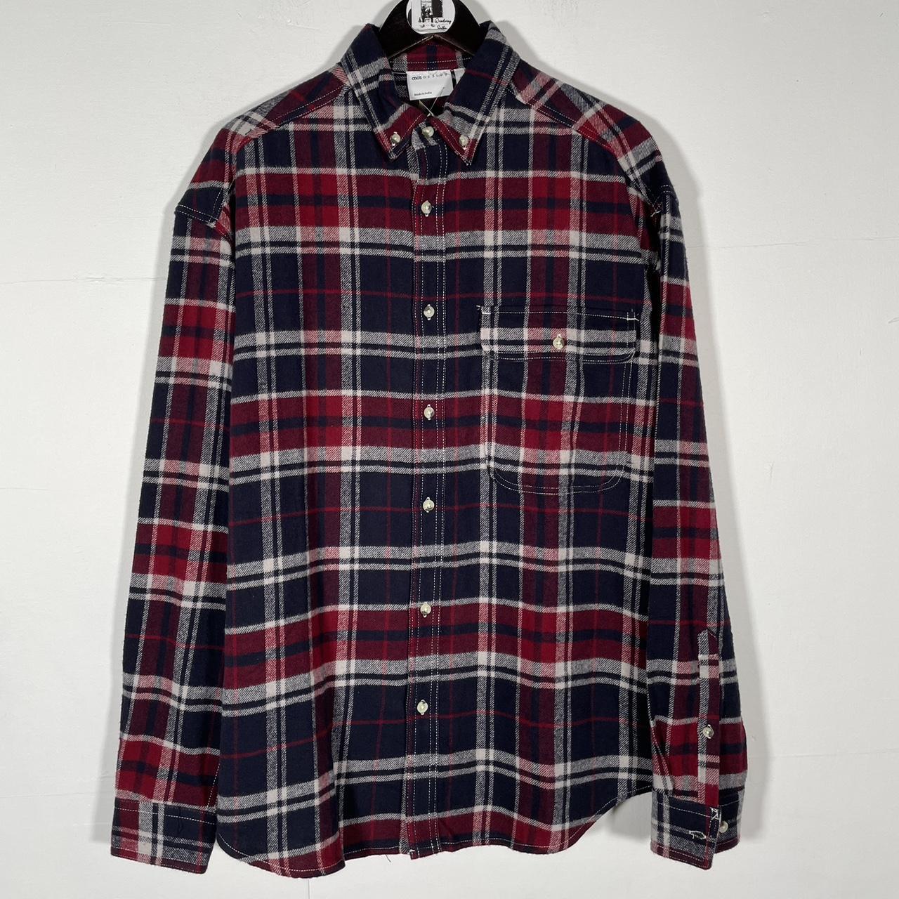 NY778 Asos red and blue checkered shirt. Size S.... - Depop