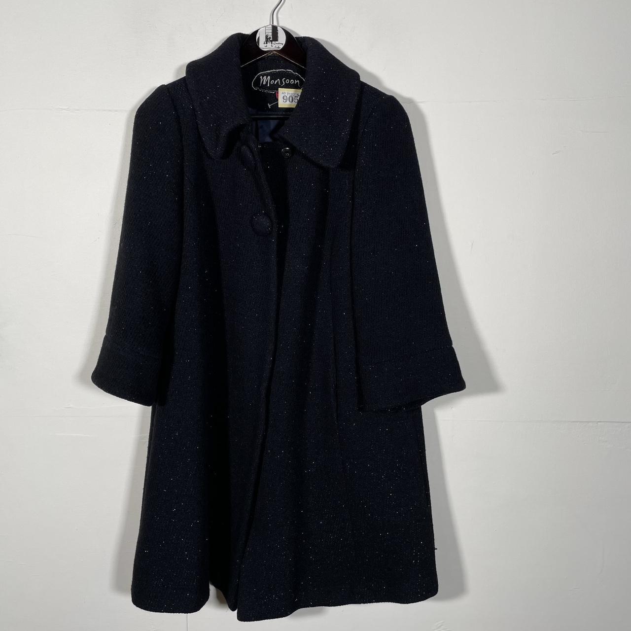 Monsoon Women's Navy Coat | Depop