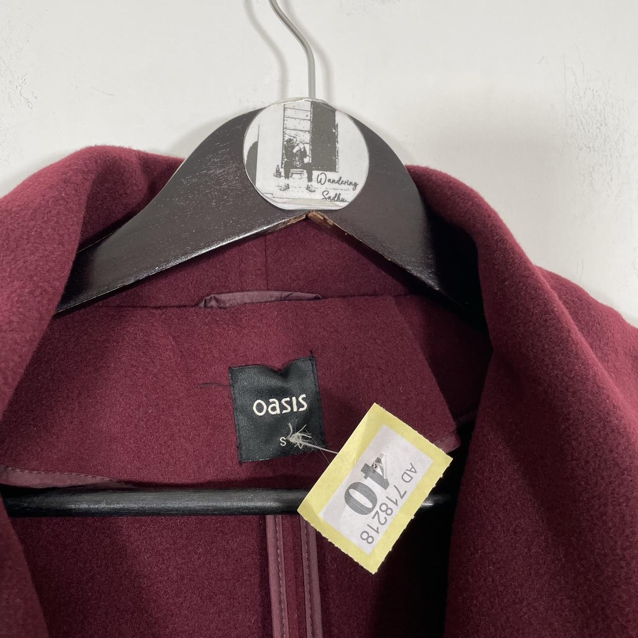 Oasis Women's Burgundy Coat | Depop