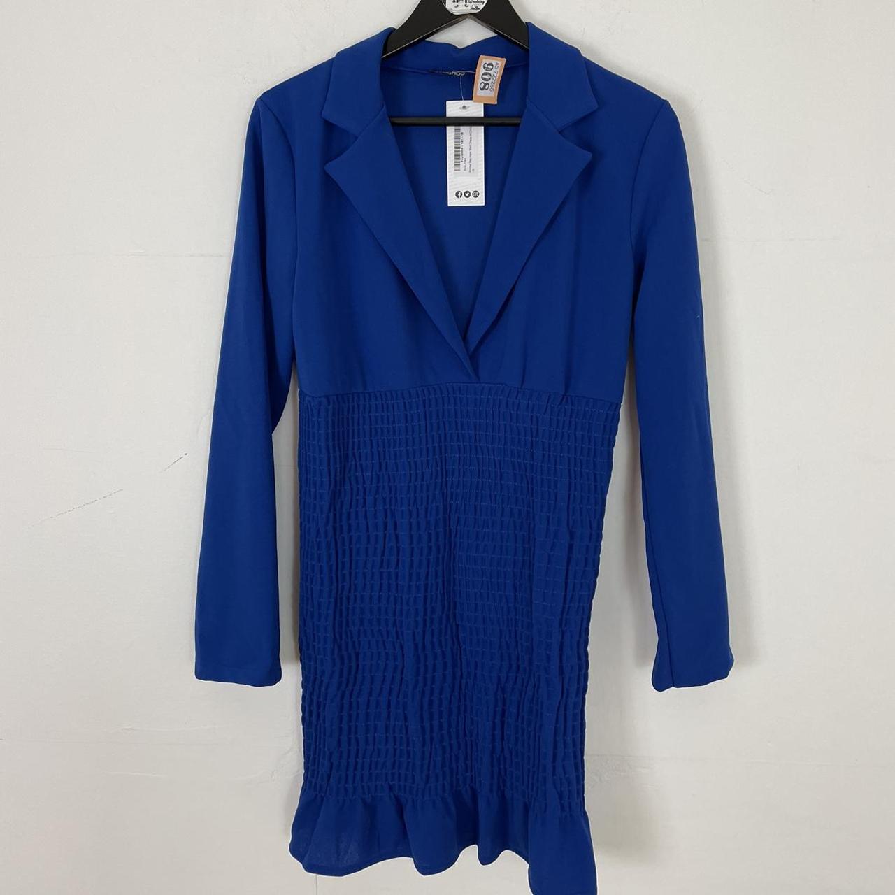 O908 Blue hem shirt dress midnight brand new from... - Depop