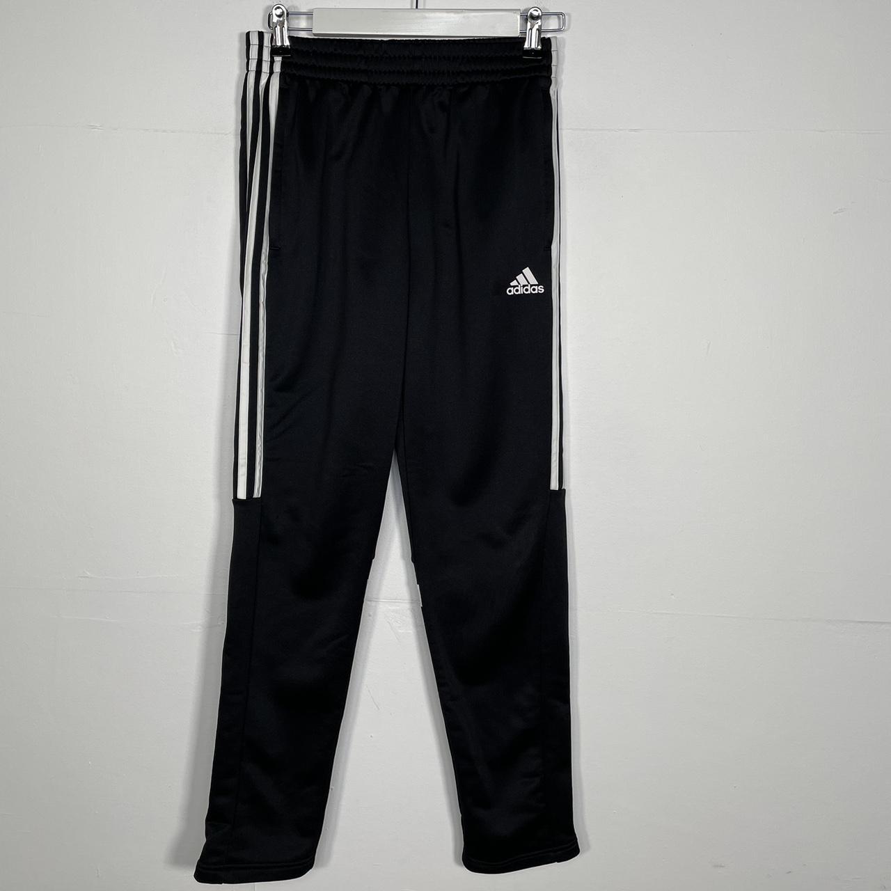 P50 Adidas slim fit striped track pants Size 13yrs... - Depop