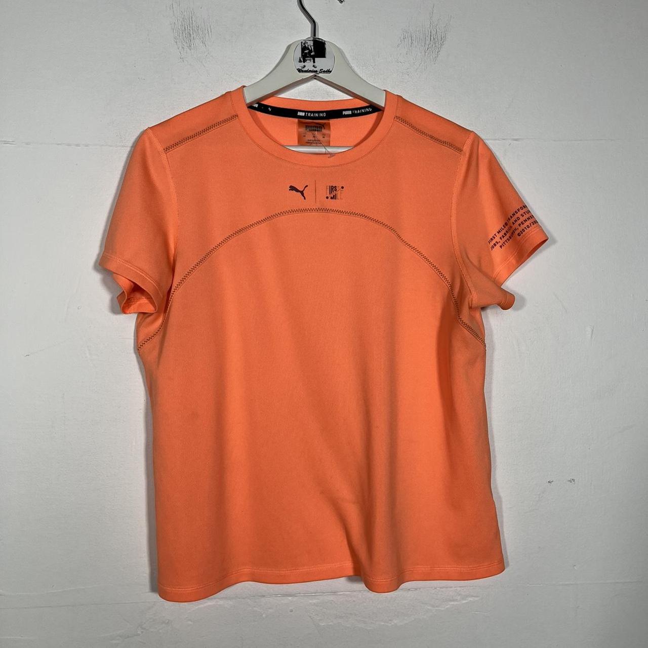 P4 Orange puma dri-fit top Size M #orange #puma... - Depop