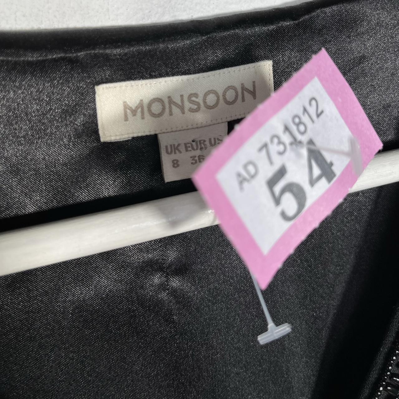 NP54 Monsoon black embellished v neck dress Size... - Depop