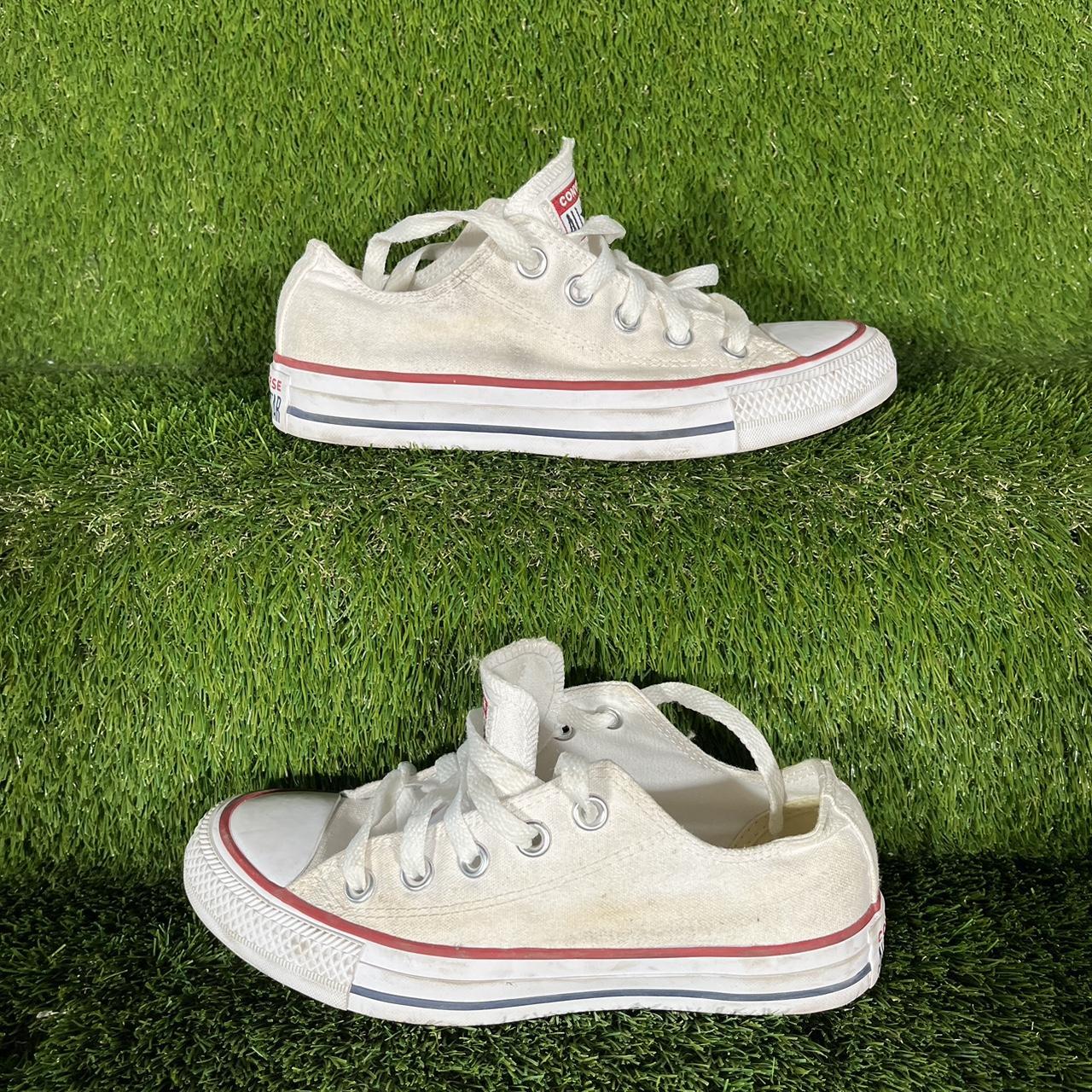 O56 Converse white trainers. Size 3. Great... - Depop