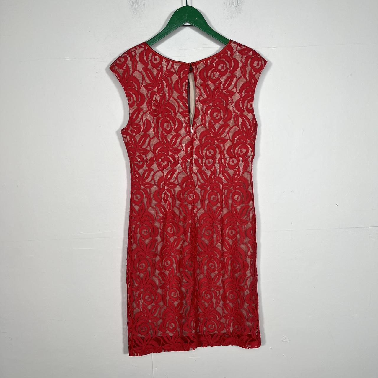 Wallis Women's Red and Cream Dress | Depop