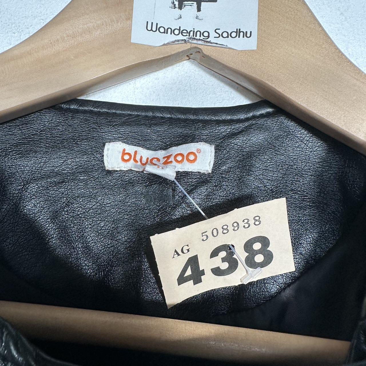 C438 BlueZoo black pleather jacket. Size KIDS... - Depop