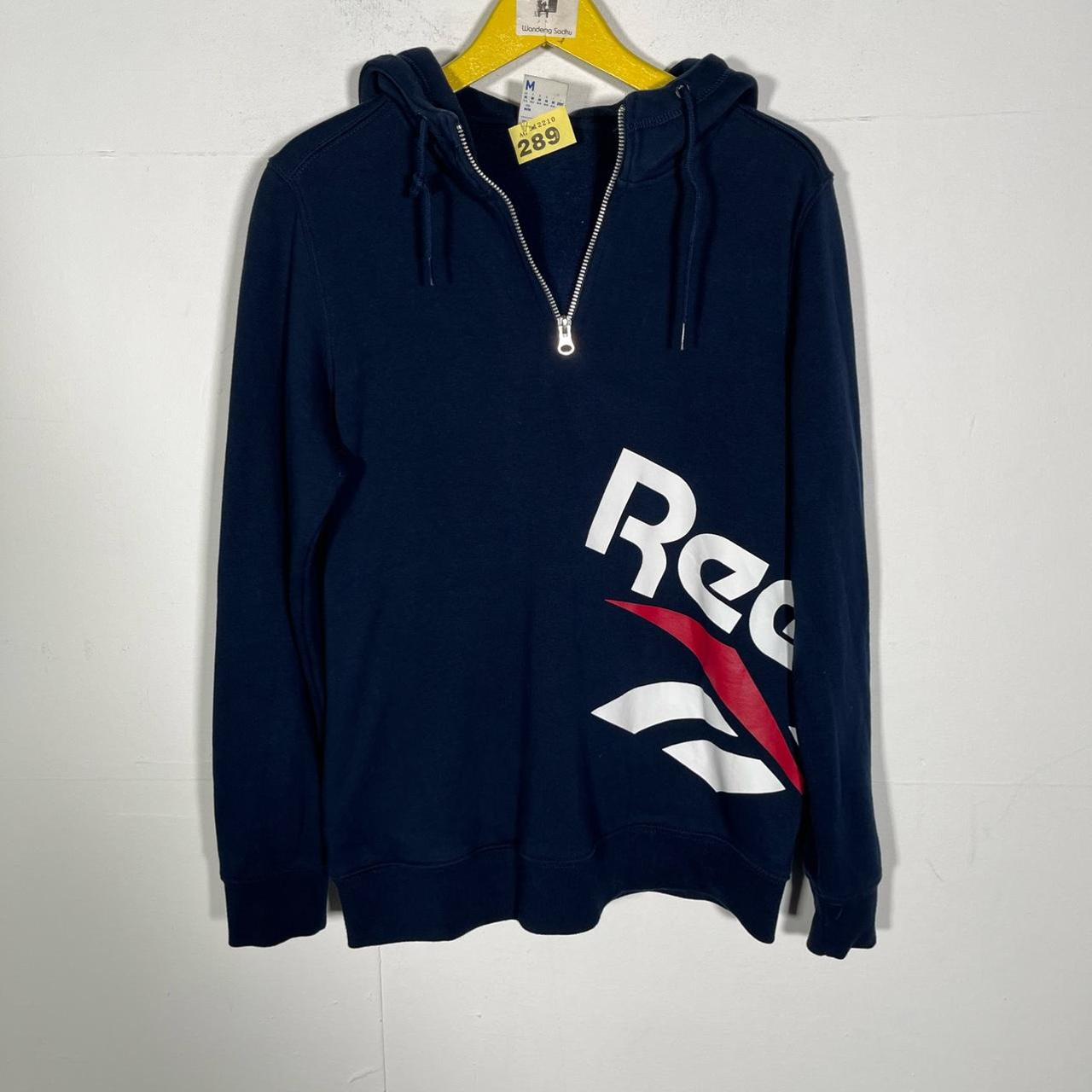 Ny289 Navy 3/4 sweater from Reebok Size M #navy... - Depop