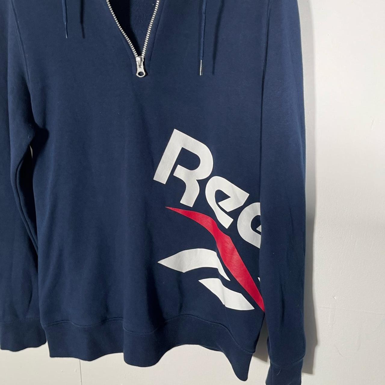 Ny289 Navy 3/4 sweater from Reebok Size M #navy... - Depop