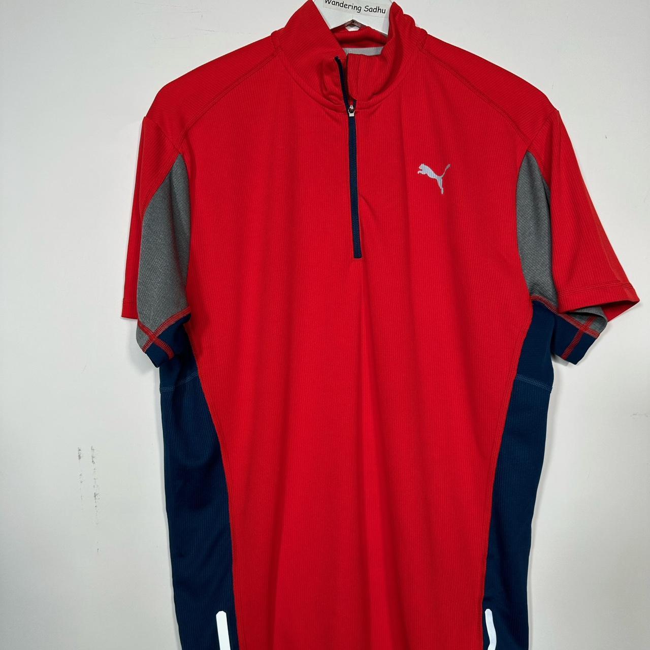 WM61 Puma red Puma polo shirt. Size L. Great... - Depop