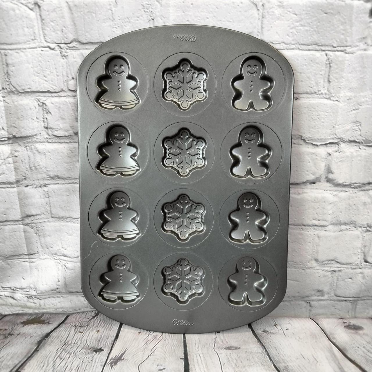 WILTON Cookie Pan 12 in 1-4 SNOWFLAKE, GINGERBREAD... - Depop