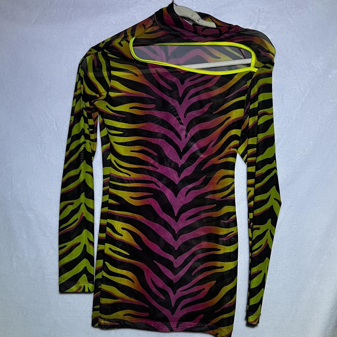 Jaded London rave neon sheer mini dress - Depop