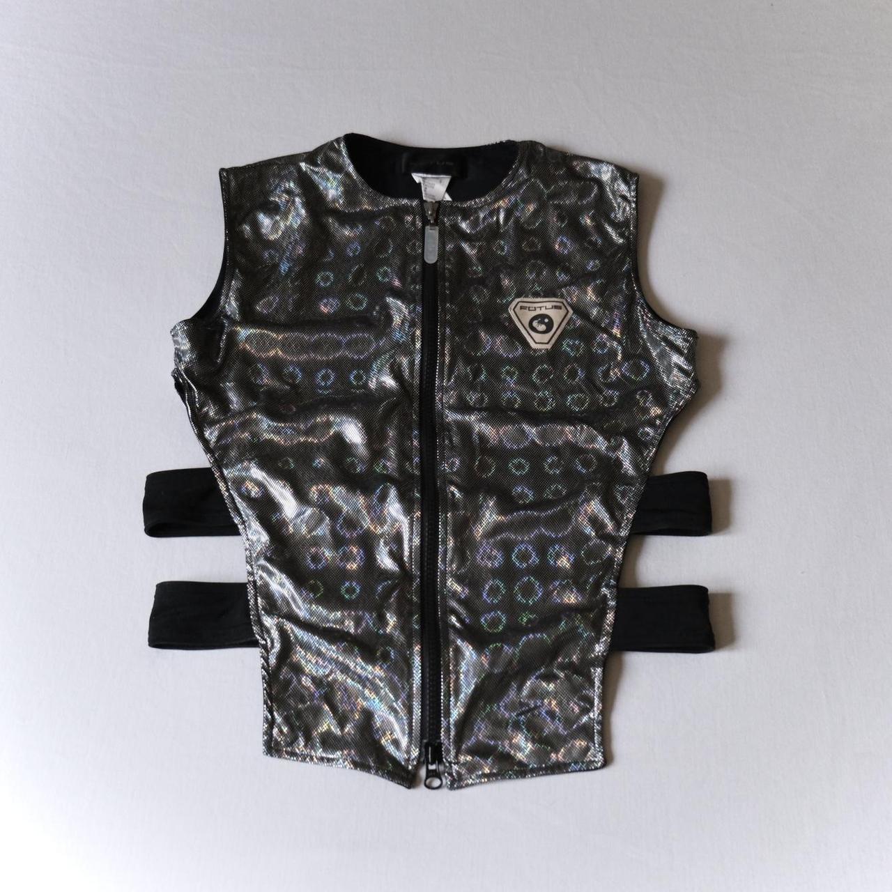 Fotus vintage holographic side strap vest made in... | Depop