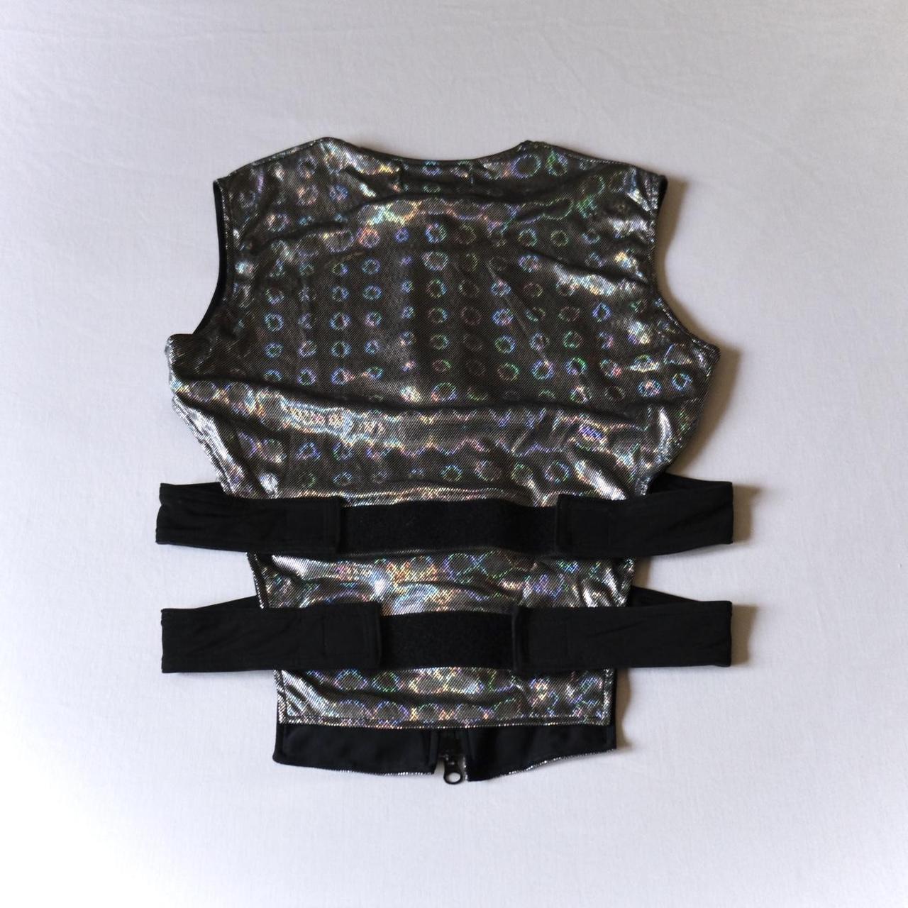 Fotus vintage holographic side strap vest made in... | Depop