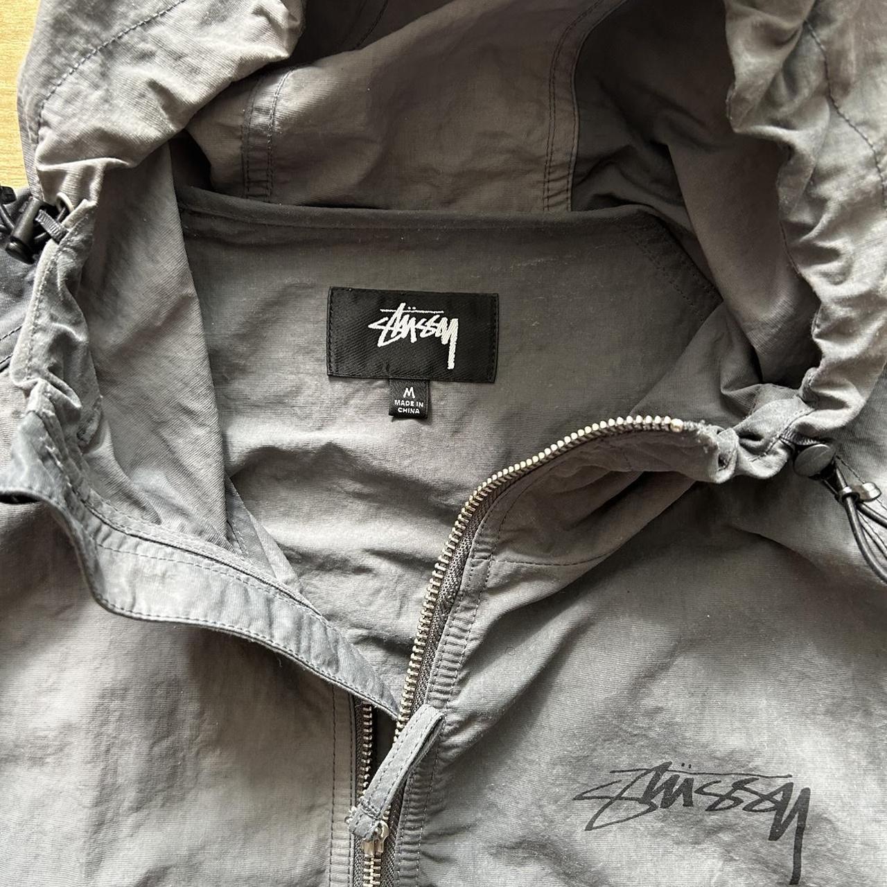 Stussy Windbreaker Jacket Black and Grey No signs... - Depop