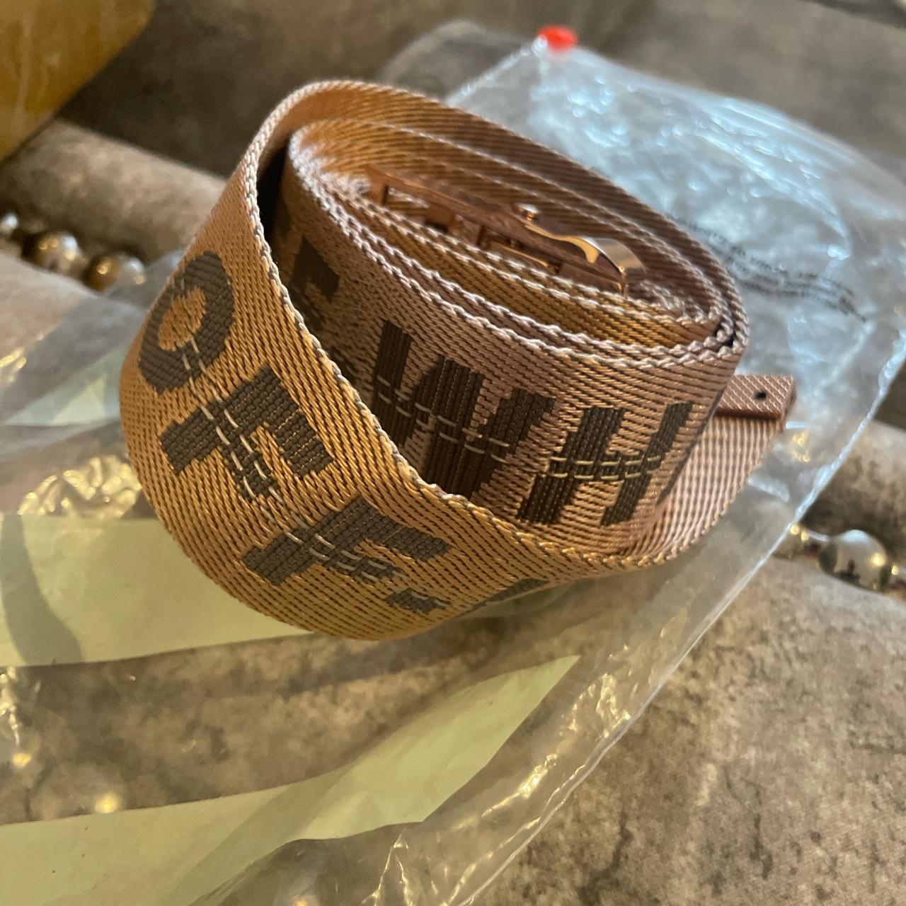 Women’s Pink Off White belt. Worn a few times no... - Depop