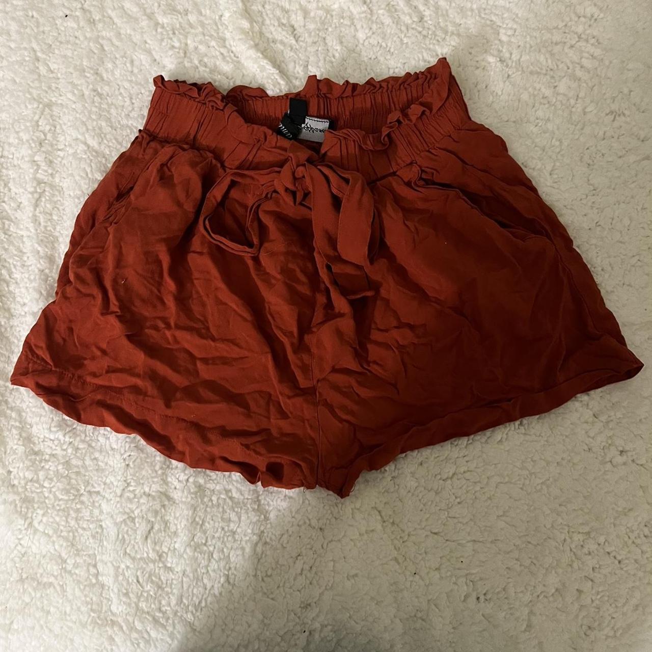 Ambiance Apparel Women's Red and Orange Shorts | Depop