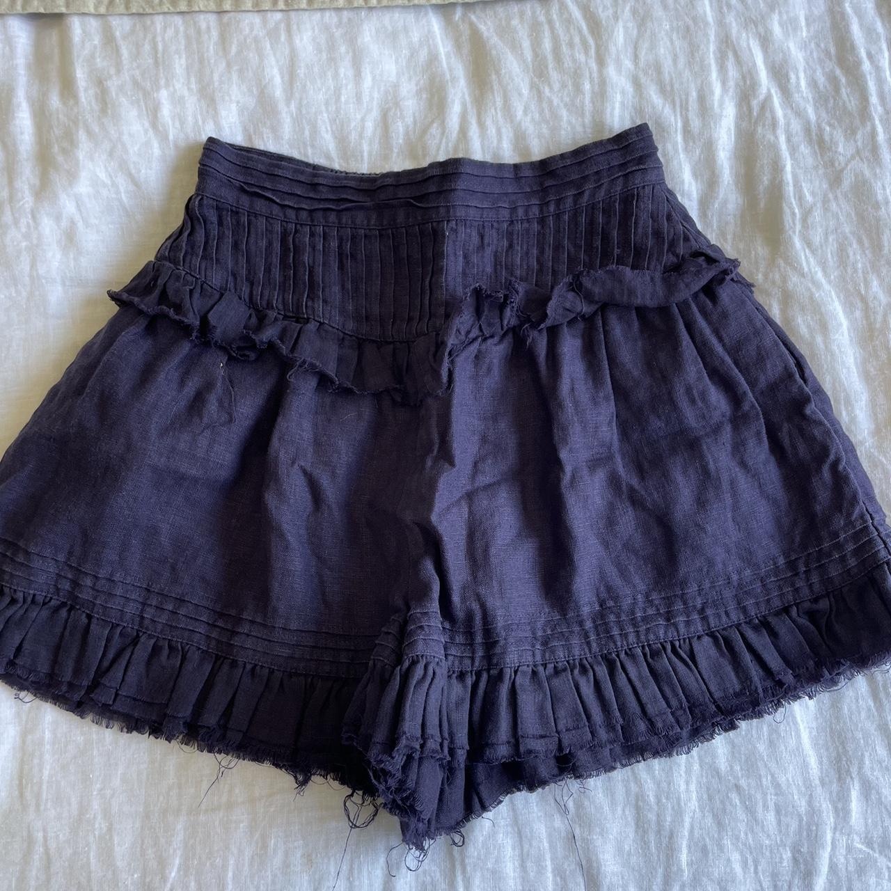 Aje shorts in navy blue Size 6 - Depop