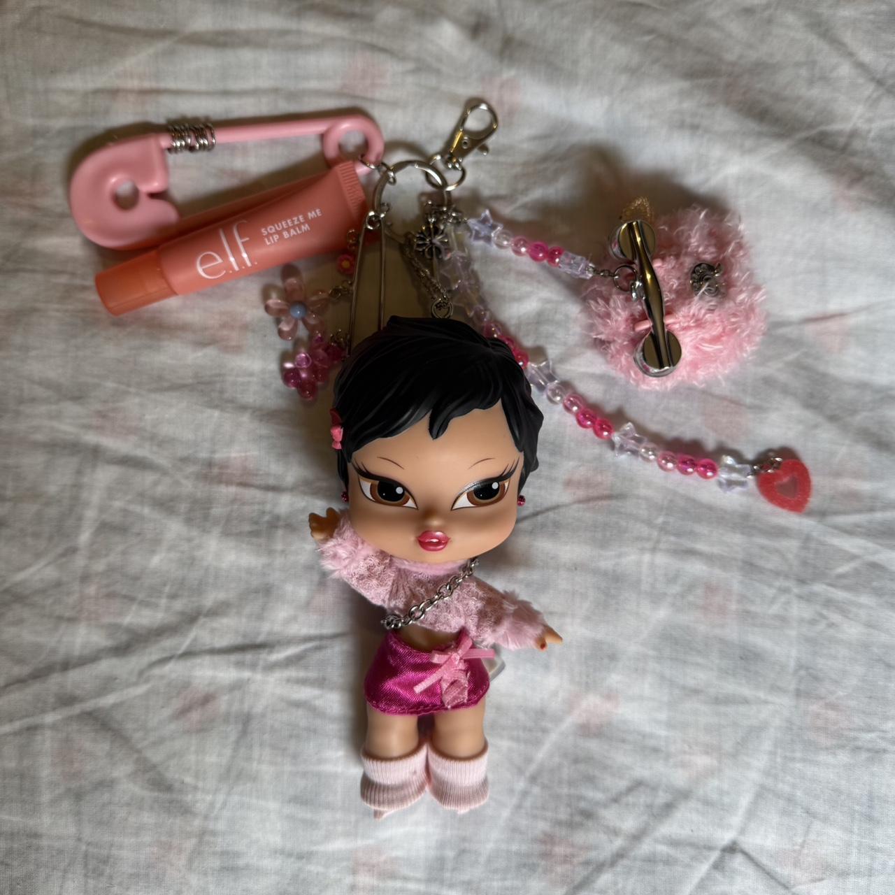 Jade Bratz doll keychain with elf gloss pink theme... | Depop