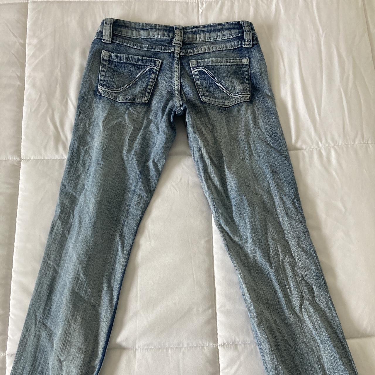 Women's White and Blue Jeans | Depop