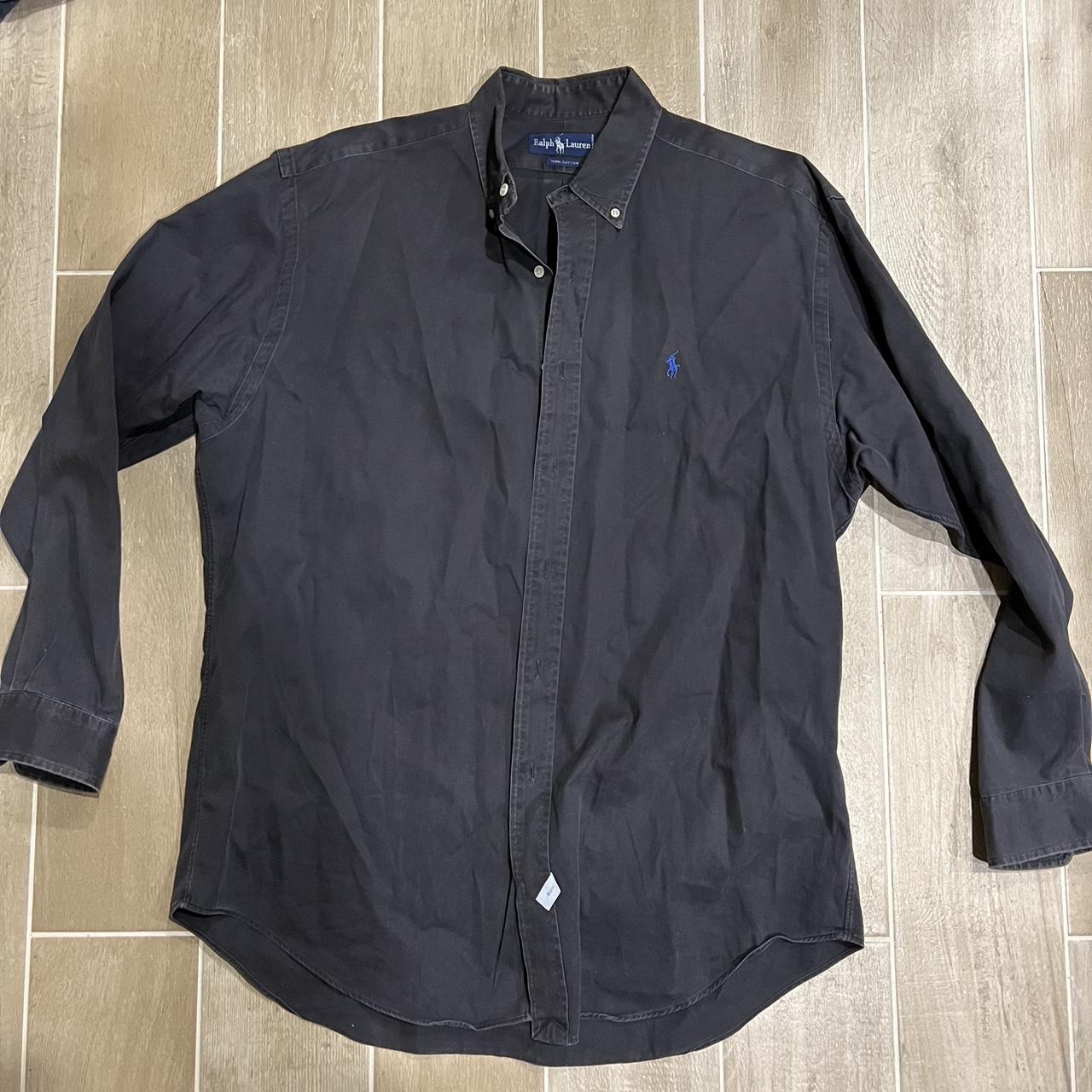 - Polo Ralph Lauren Button Up Black - size Large -... - Depop