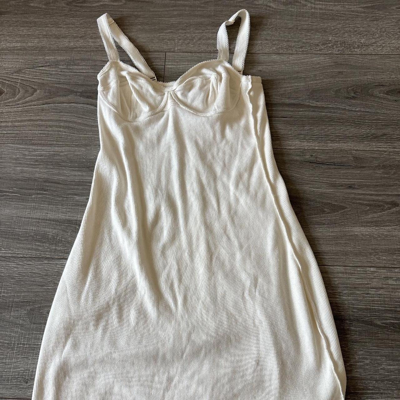 White cotton Picot dress by SKIMS - Depop