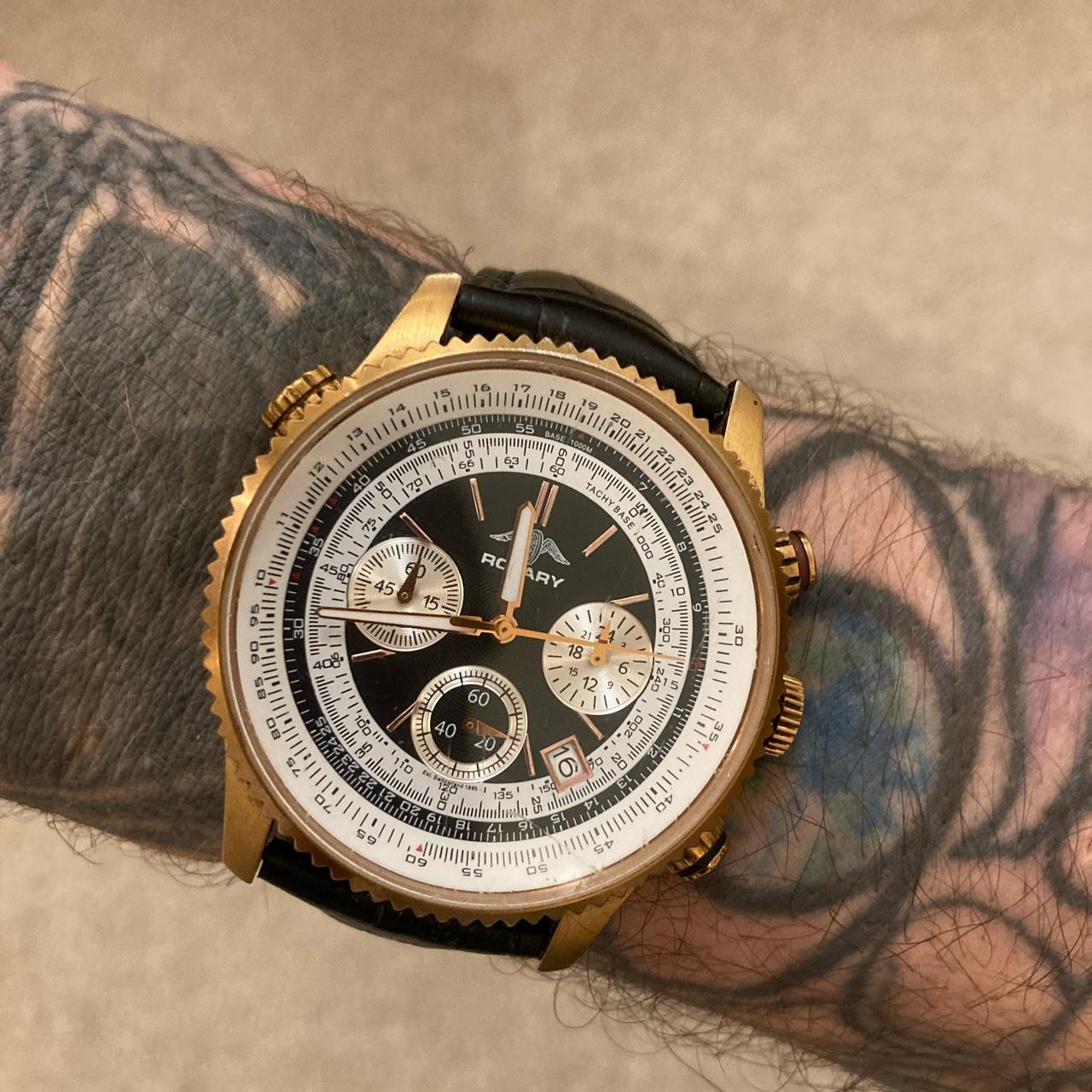 Rotary Men's Black and White Watch | Depop