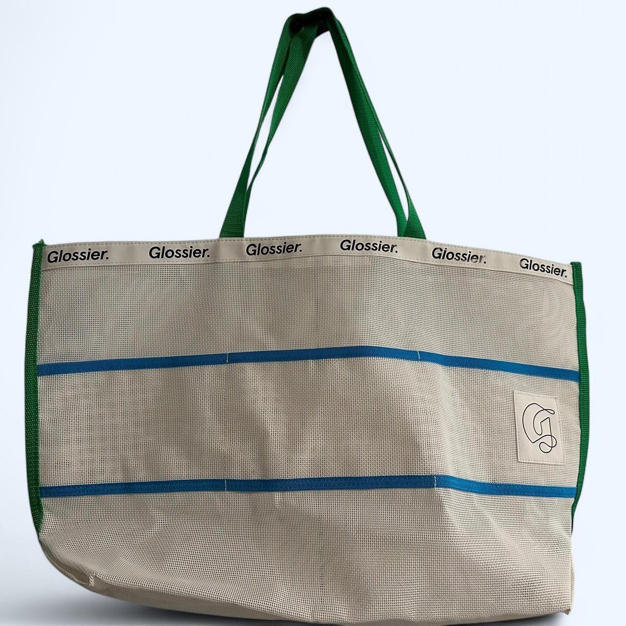 Glossier tote bag. Tan and green. Perfect for the... | Depop