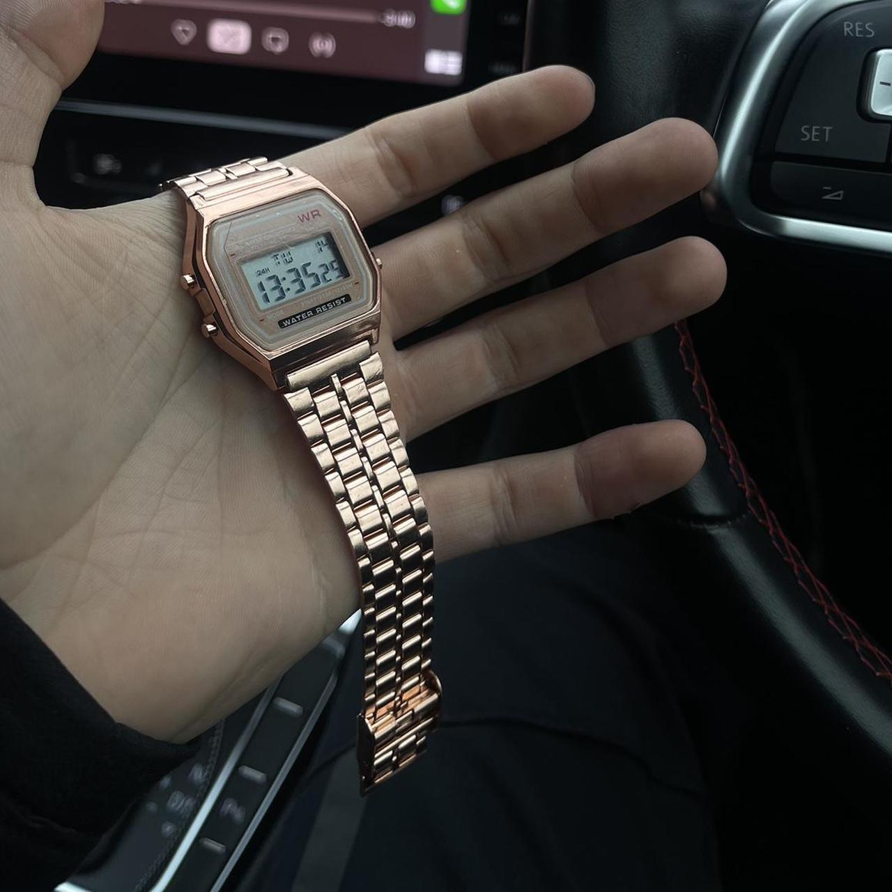 Rose Gold digital watch Features; Casio like dial.... - Depop