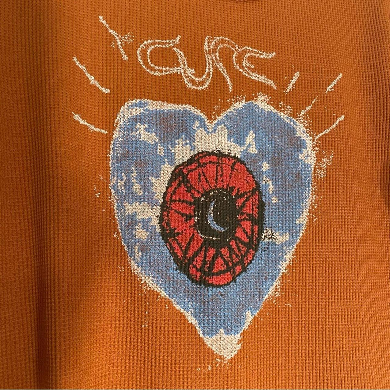The Cure Heart Shrunken Waffle Knit Top. LongSleeve... - Depop