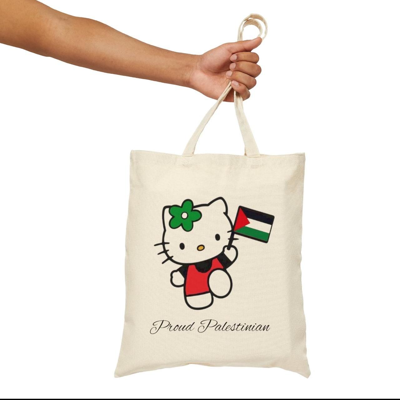 FREE PALESTINE TOTE HELLO KITTY TOTE AESTHETIC TOTE... - Depop