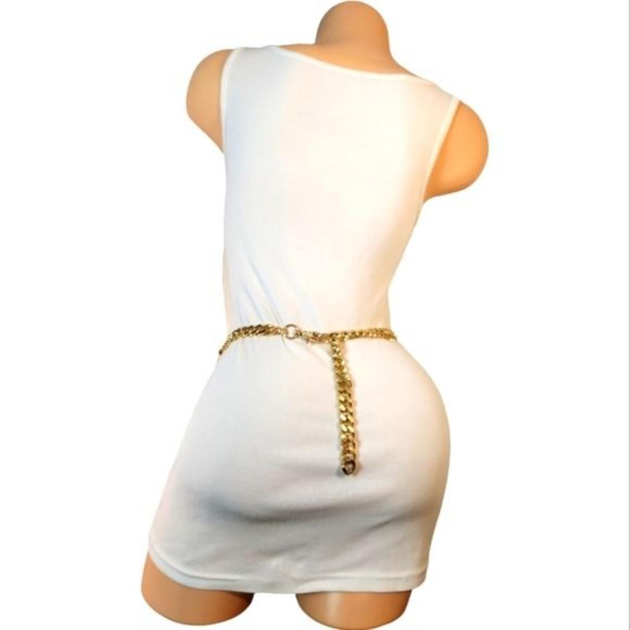 BELT CHUNKY GOLD TONE LAYERED STREETWEAR CHAIN BELT... - Depop