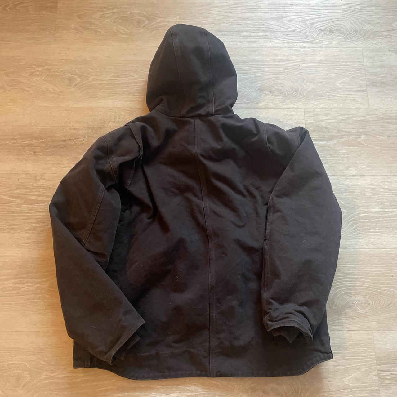 VTG Mocha Brown Detroit Style Hooded Carhartt Jacket... | Depop