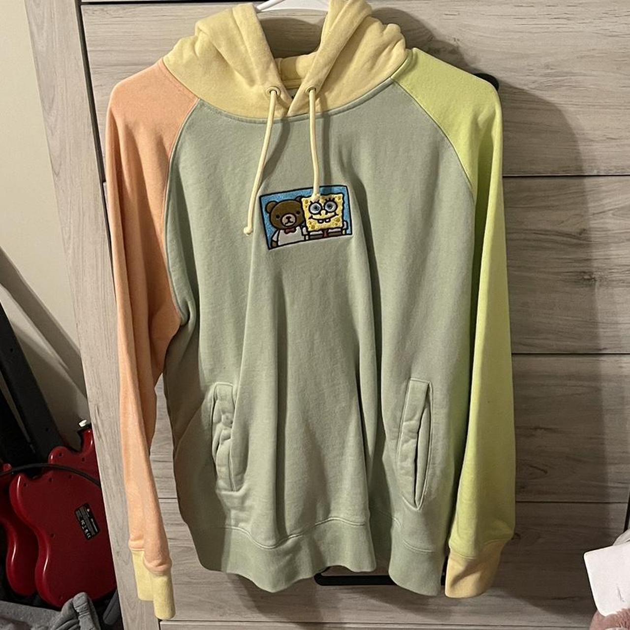 Colorblock Teddy Fresh x Spongebob hoodie size... - Depop
