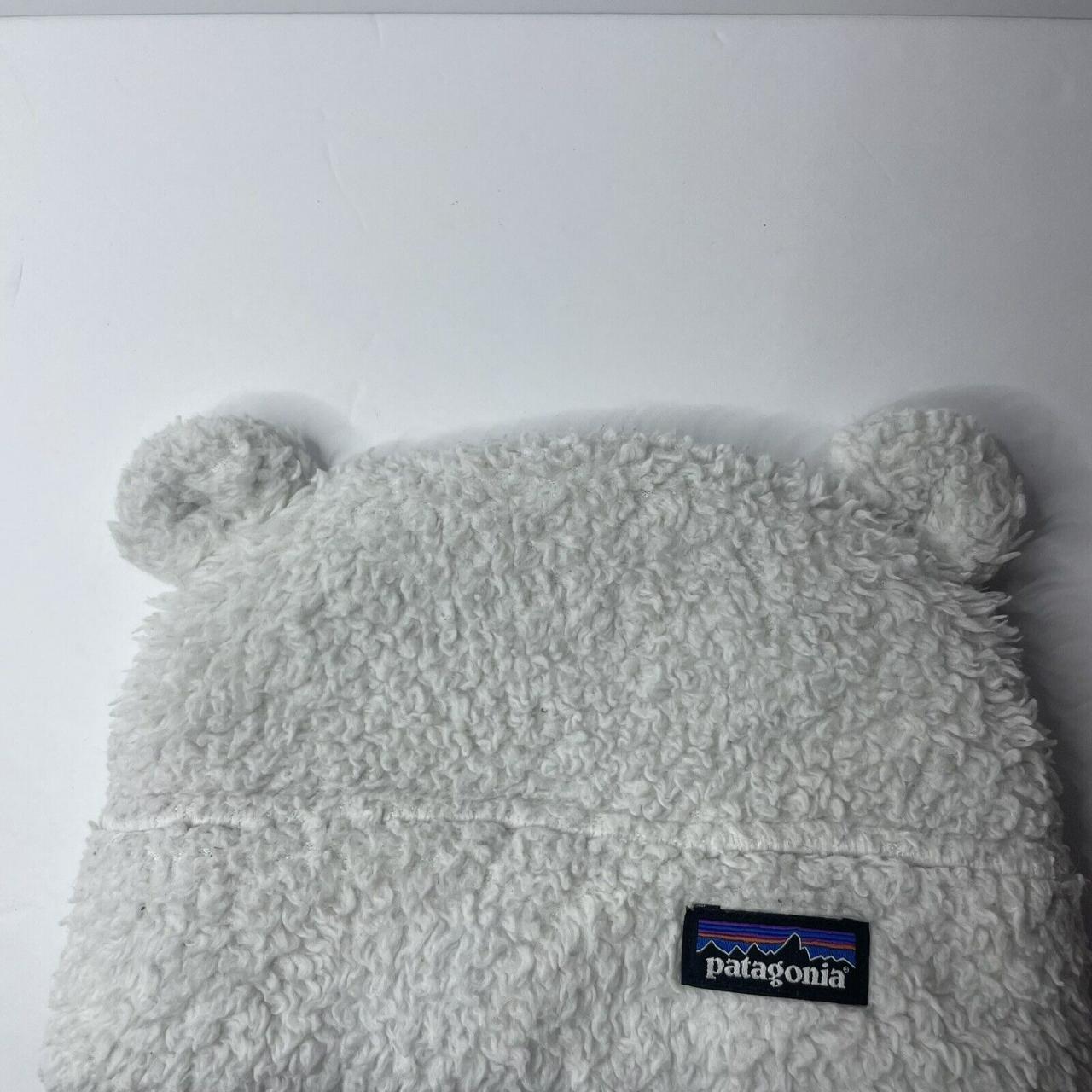 Patagonia Kids Fuzzy Bear Beanie Hat Size 6M Ears... - Depop