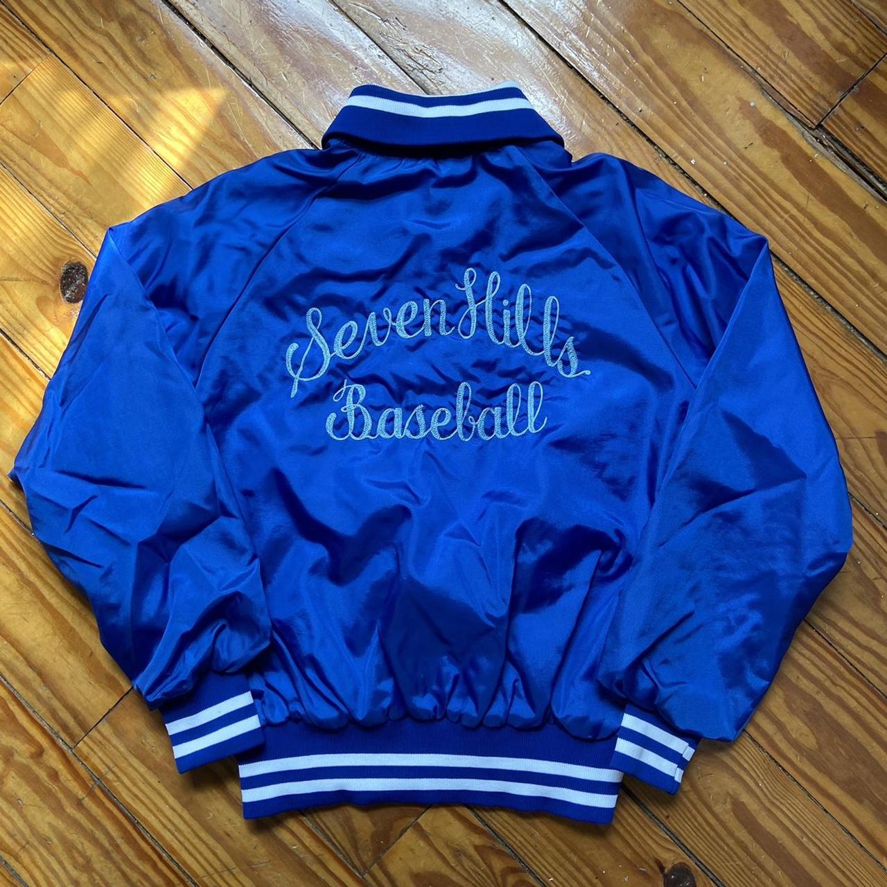 80s vintage stitched satin Seven Hills Baseball... - Depop