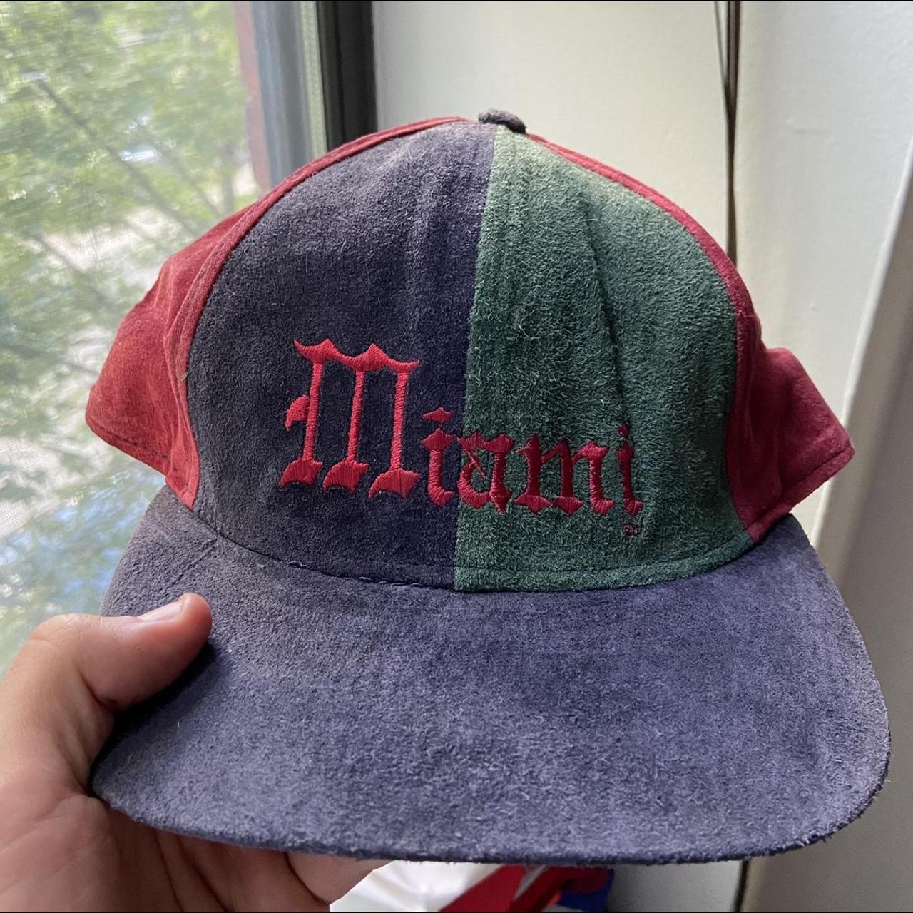 vintage colorblock Miami script hat 🧢 OSFA shipping... - Depop