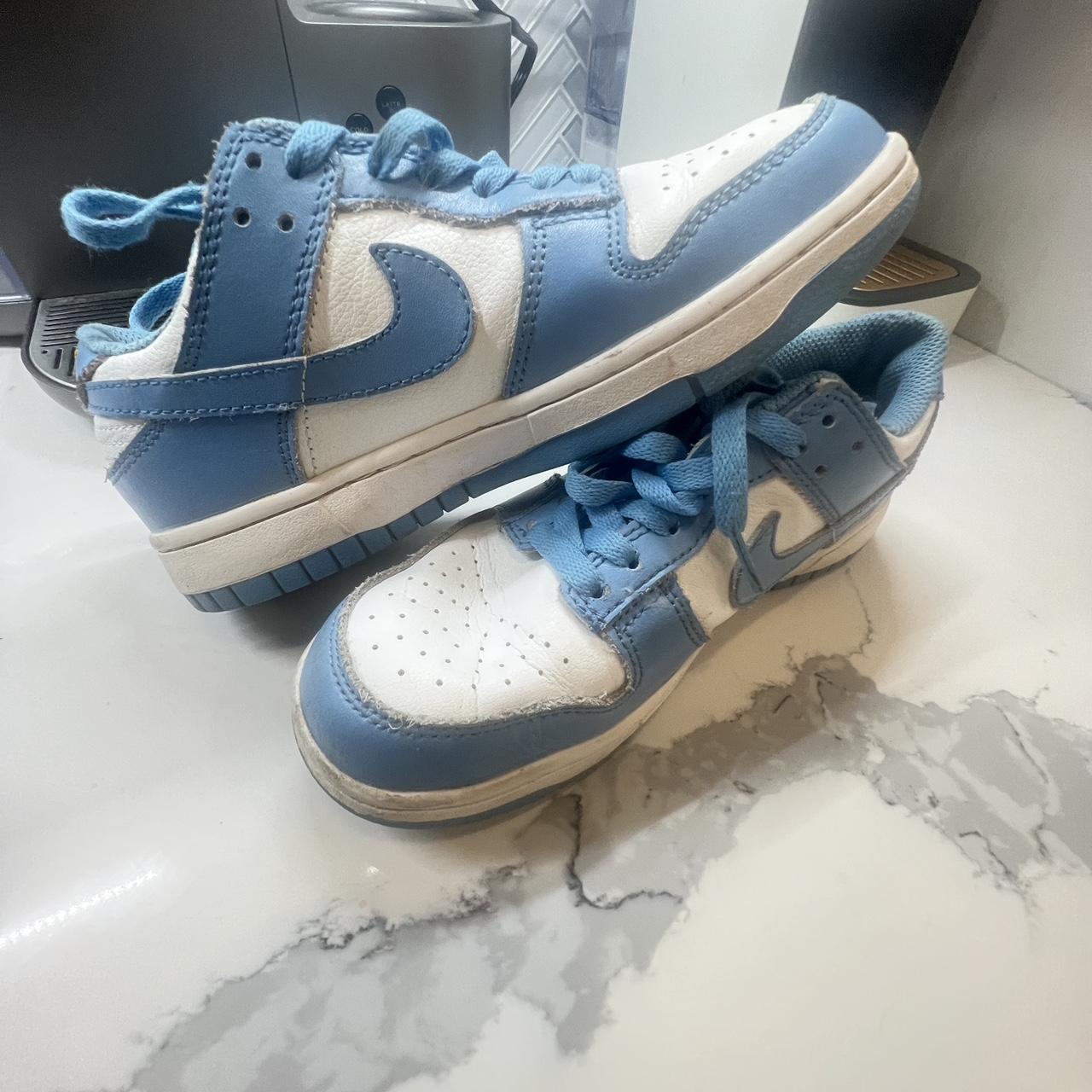 University Blue/baby blue Nike low Dunks ((these are... - Depop